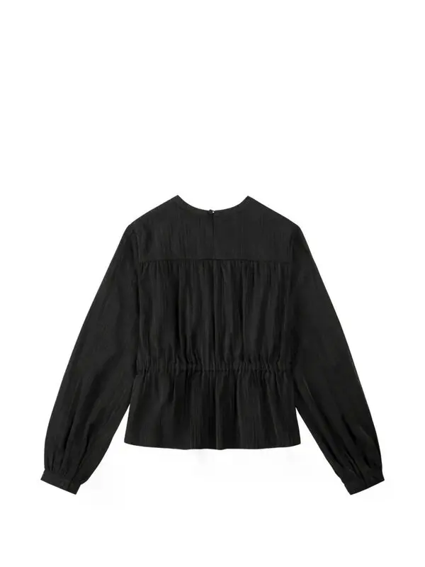 FUTURE CLASSICS Gathered Dobby-stripe Blouse