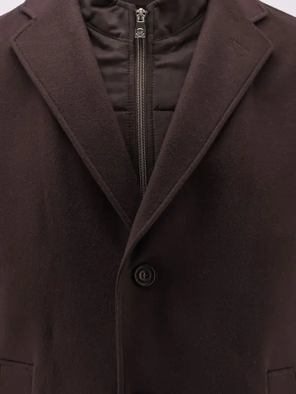 Corneliani Singlebreasted Wool And Cashmere Blend Coat With Double Closure