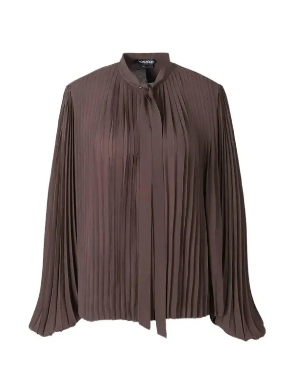 TOM FORD Bow-detail Shirt - Brown