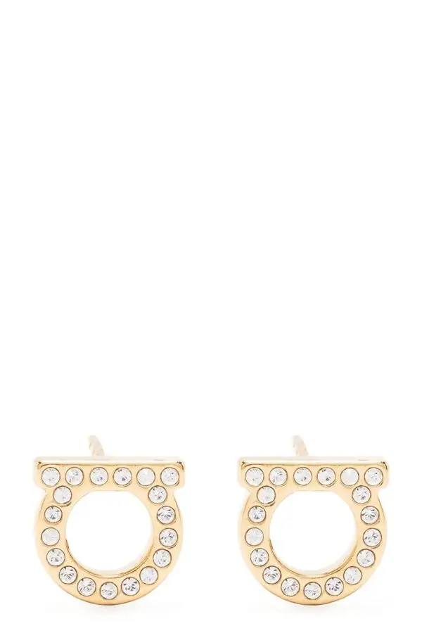 FERRAGAMO Gancini Crystals' Earrings - Gold