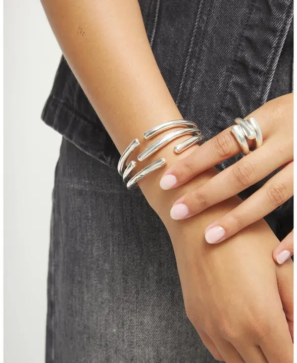 UNODE50 Bracelet Plated In Sterling In The Shape Of Several Tubes