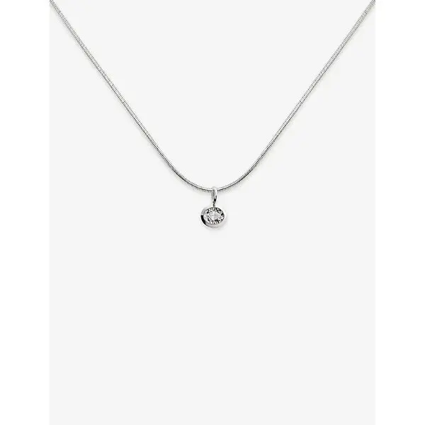 Monica Vinader Oval Sterling- And Lab Grown Diamond Necklace