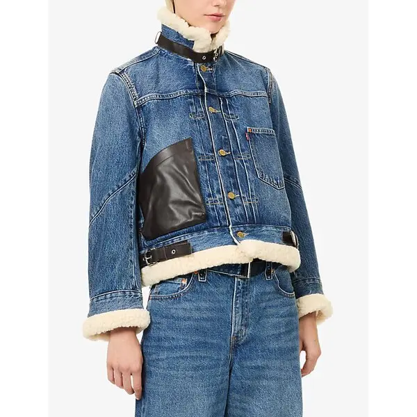SACAI X LEVI'S Sherpa Denim Jacket - Blue