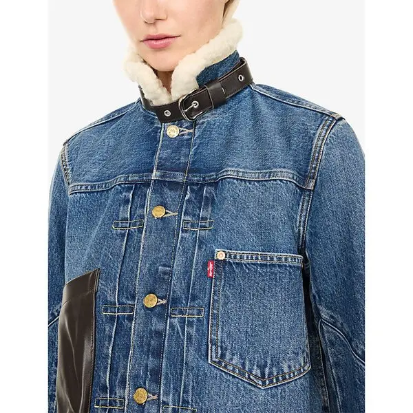 SACAI X LEVI'S Sherpa Denim Jacket - Blue