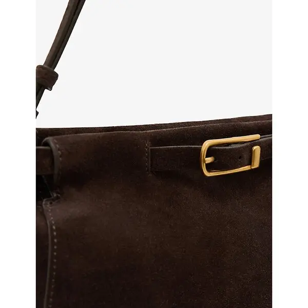 REISS Oriana Belted Suede Shoulder Bag
