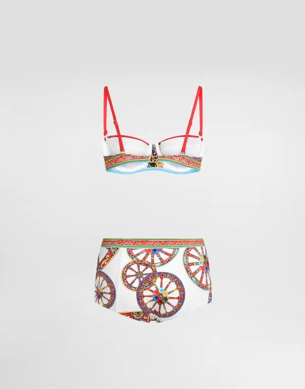 Dolce & Gabbana Carretto-print Balconette Bikini - Multicolor