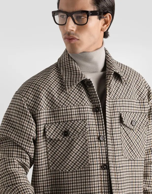 Dolce & Gabbana Quilted Houndstooth Wool Jacket