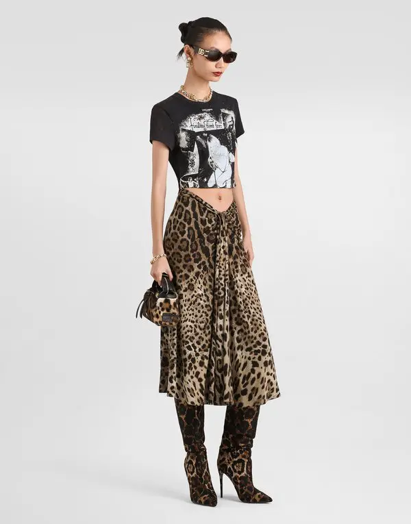 Dolce & Gabbana Leo- Viscose Jersey Skirt - Print