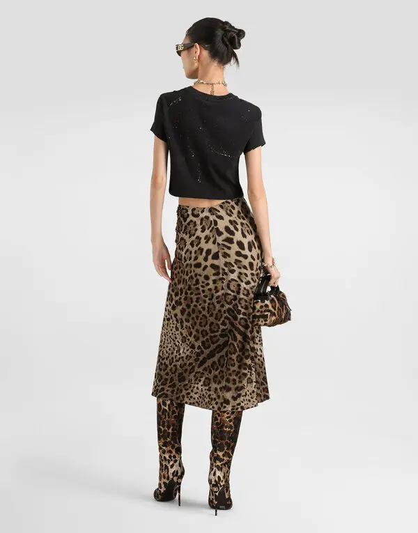 Dolce & Gabbana Leo- Viscose Jersey Skirt - Print