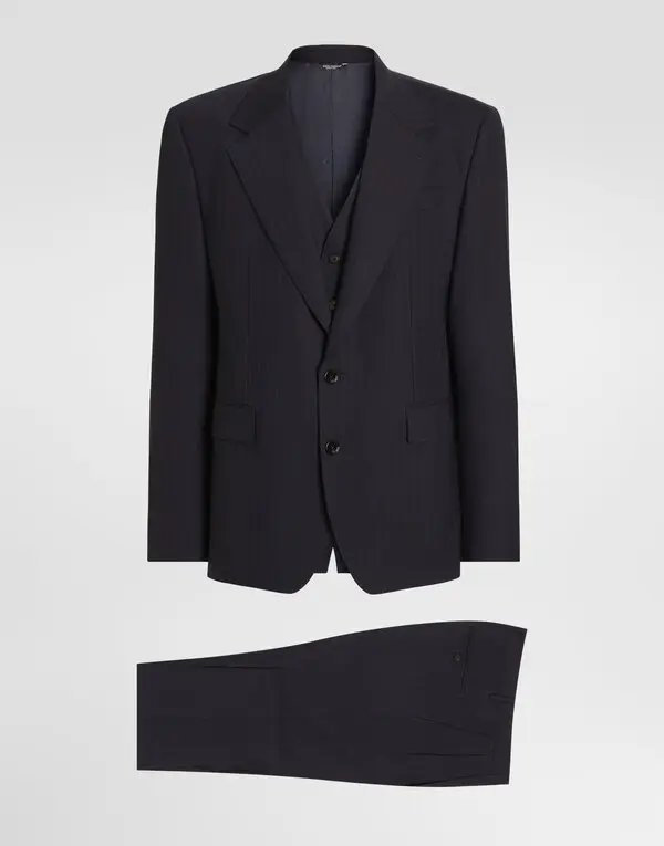Dolce & Gabbana Single-breasted Sicilia Light Pinstripe Wool Suit