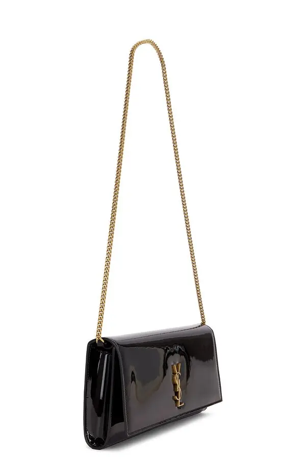 Saint Laurent Kate On Chain Clutch In Black