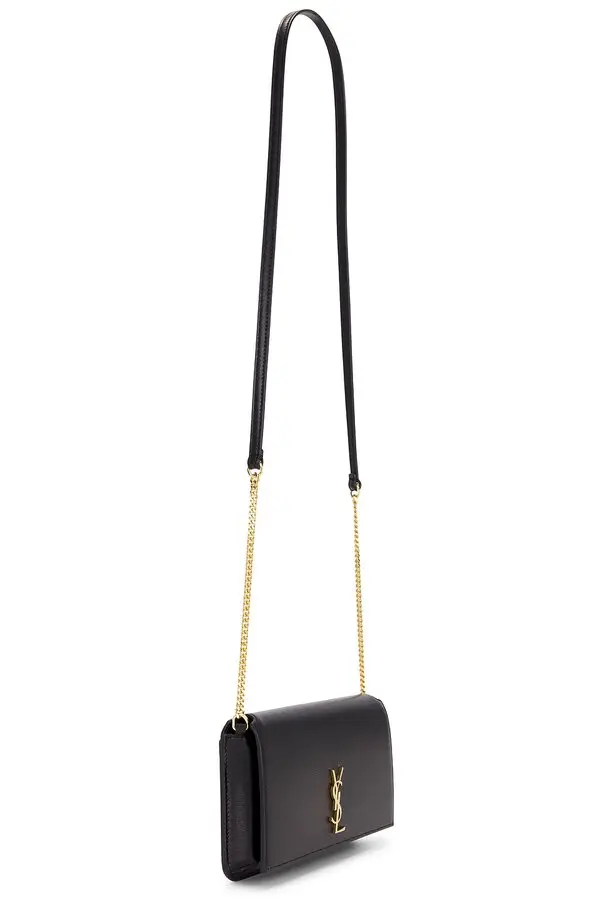 Saint Laurent Cassandre Strap Phone Holder In Black