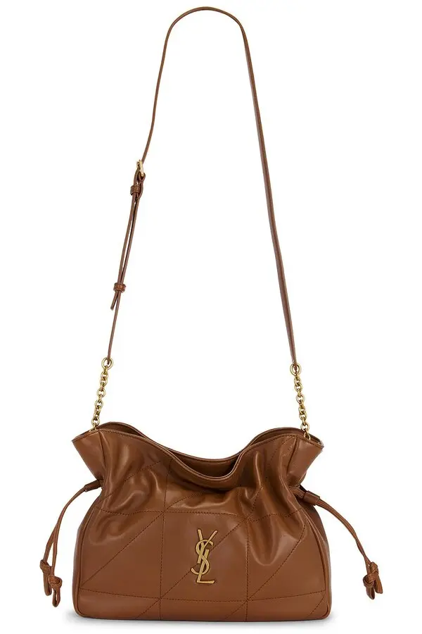 Saint Laurent Jamie Shoulder Pouch In Brown - Light Fox