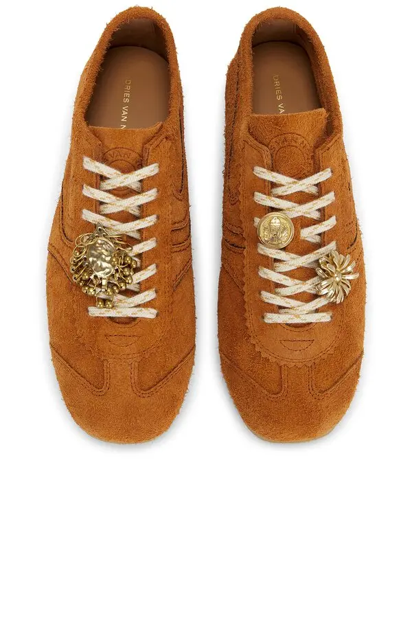 Dries Van Noten Suede Sneaker In Brown