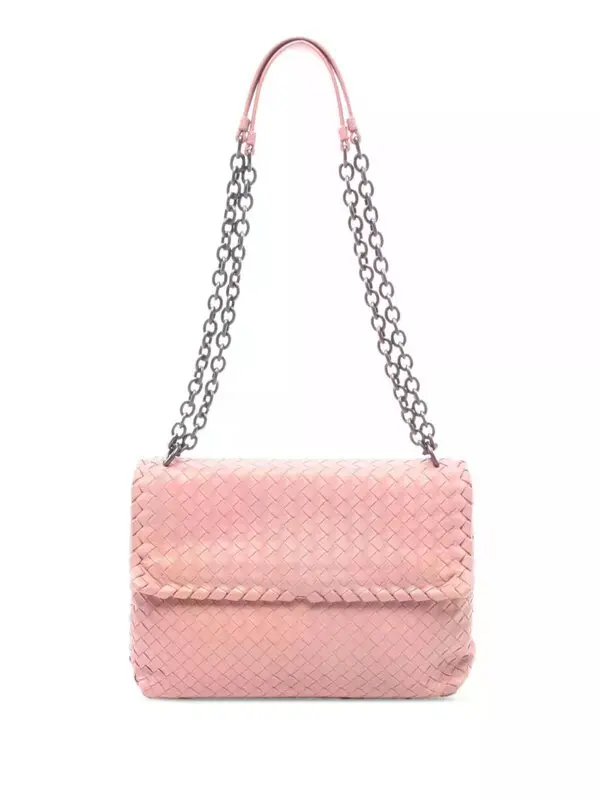 Bottega Veneta 2012-2026 Small Nappa Intrecciato Olimpia Shoulder Bag - Pink