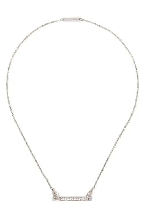 EDDIEBORGO Safety Chain Pavé Pendant Necklace - Silver