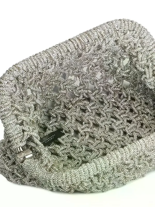 TWENTY FOURHAITCH Kaira Crystal-embellished Woven Clutch Bag