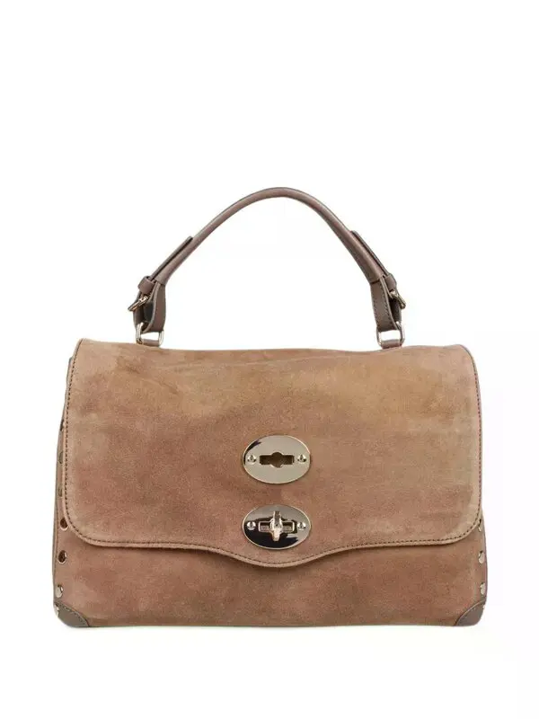 ZANELLATO S Postina Studded Suede Tote Bag - Neutrals