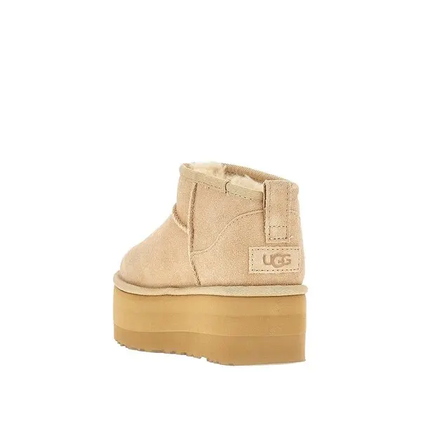 UGG Classic Ultra Mini Platform Ankle Boots - Beige