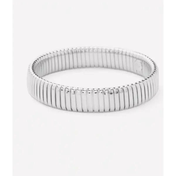 RETRO CHIC Wide Gladiatorl Minimalist Bracelet - Silver