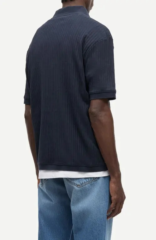 Samsøe Samsøe Sajase Ribbed Cotton Blend Polo