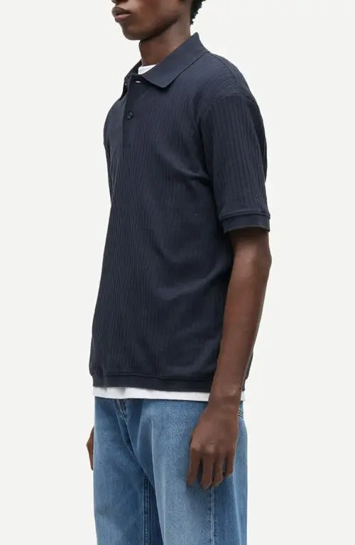 Samsøe Samsøe Sajase Ribbed Cotton Blend Polo
