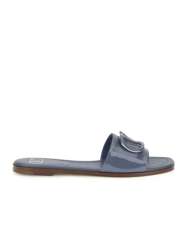 Valentino Garavani Vlogo Patent Slide Sandals