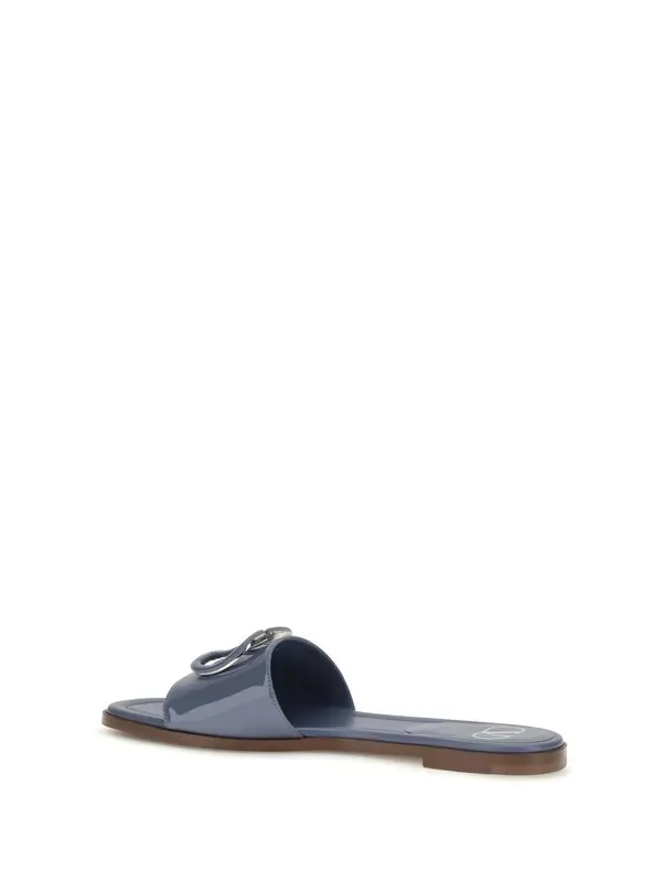 Valentino Garavani Vlogo Patent Slide Sandals