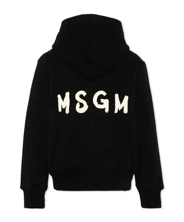 MSGM Logo-print Zip-up Hoodie