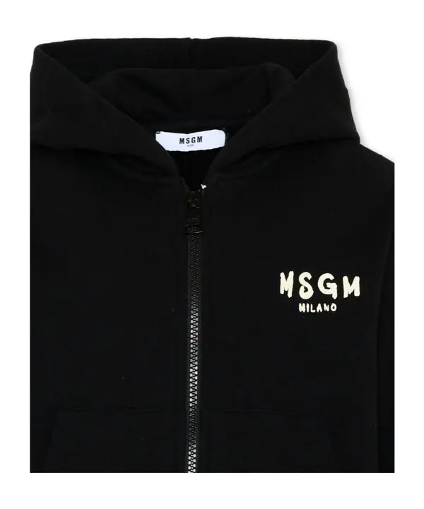 MSGM Logo-print Zip-up Hoodie
