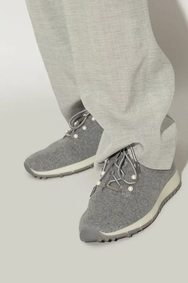 JIMMY CHOO Veles Embellished Sneakers