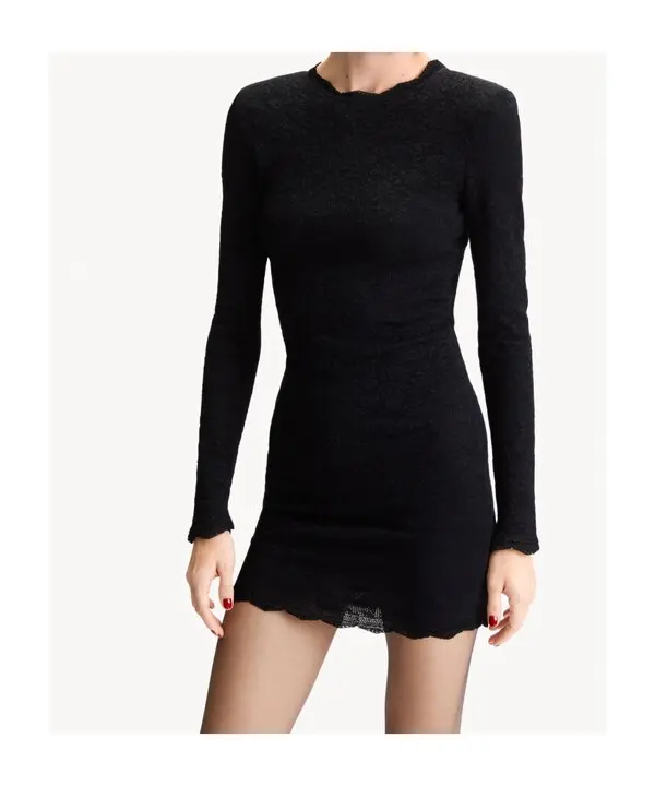 Saint Laurent Mini Dress In Floral Mesh Knit