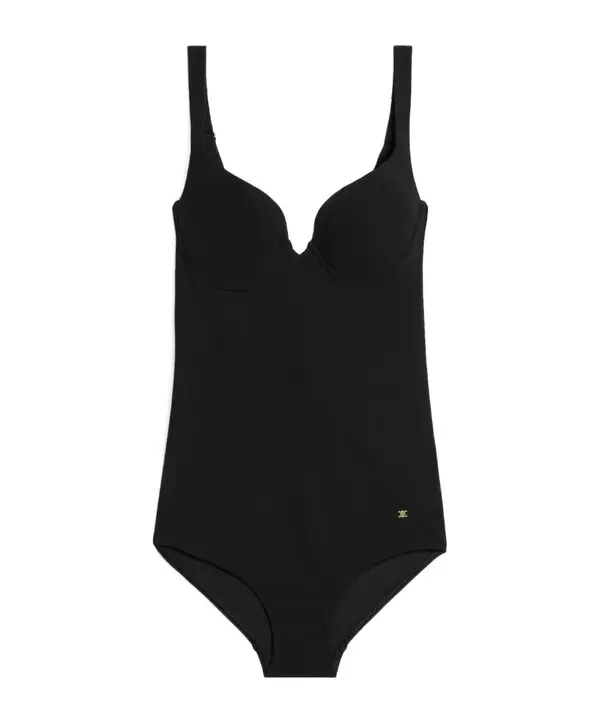 Celine Balconette Swimsuit In Matte Jersey - Black