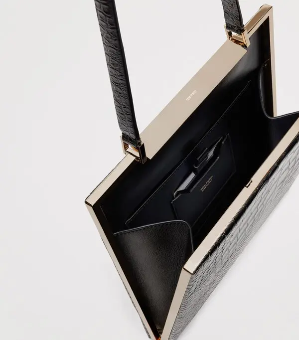 TOM FORD Croc-embossed Leather Top-handle Bag