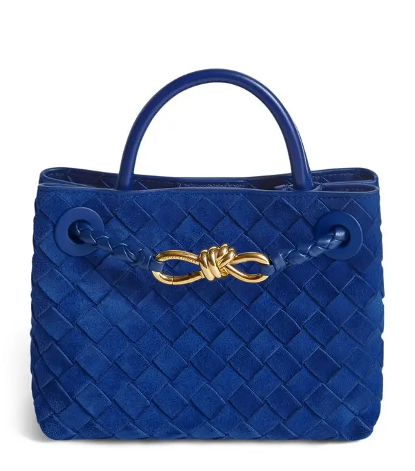 Bottega Veneta Mini Suede Andiamo Top-handle Bag - Blue