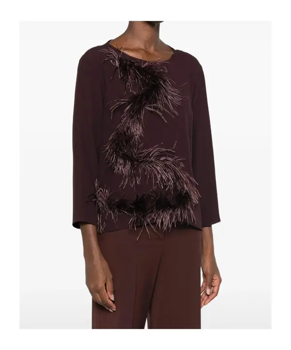 Antonelli Firenze Feather-embellished T-shirt