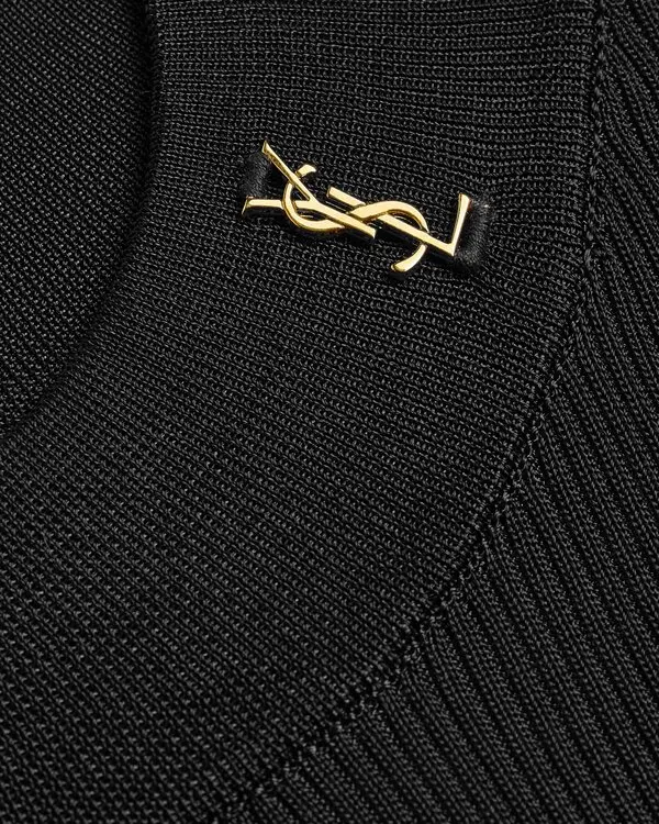 Saint Laurent Ribbed Logo Knitted Sweater