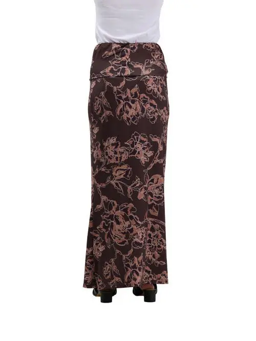 24SEVEN COMFORT APPAREL Essential Elastic Waistband Maxi Skirt