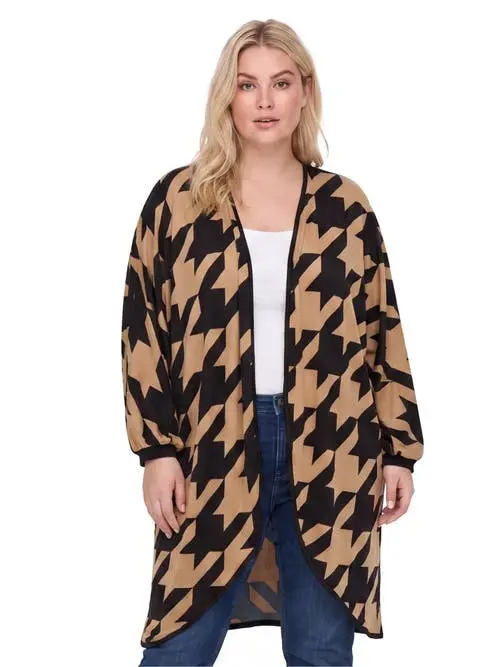 24SEVEN COMFORT APPAREL Essential Curvy Open Front Cardigan Jacket