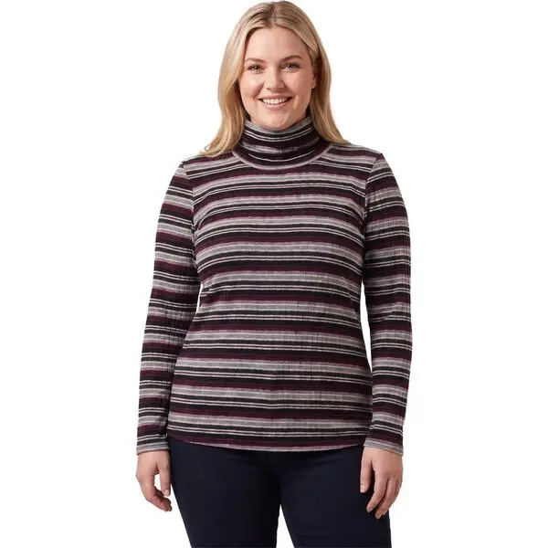 24SEVEN COMFORT APPAREL Essential Curvy Turtle Neck Long Sleeve Top