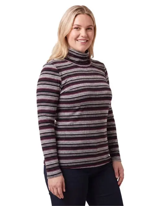 24SEVEN COMFORT APPAREL Essential Curvy Turtle Neck Long Sleeve Top