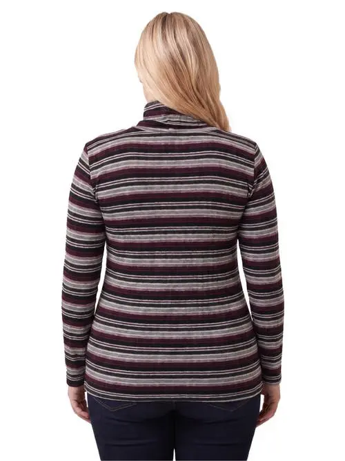 24SEVEN COMFORT APPAREL Essential Curvy Turtle Neck Long Sleeve Top