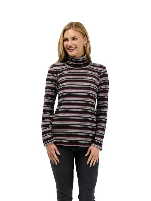 24SEVEN COMFORT APPAREL Essential Turtle Neck Long Sleeve Top