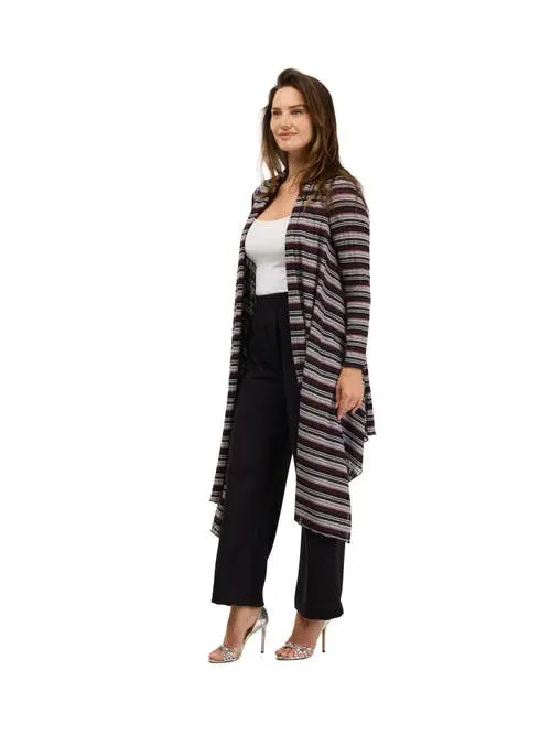 24SEVEN COMFORT APPAREL Essential Open Front Long Sleeves Cardigan Jacket