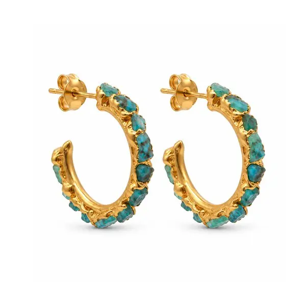 LALINDE Medium Turquoise Hoops