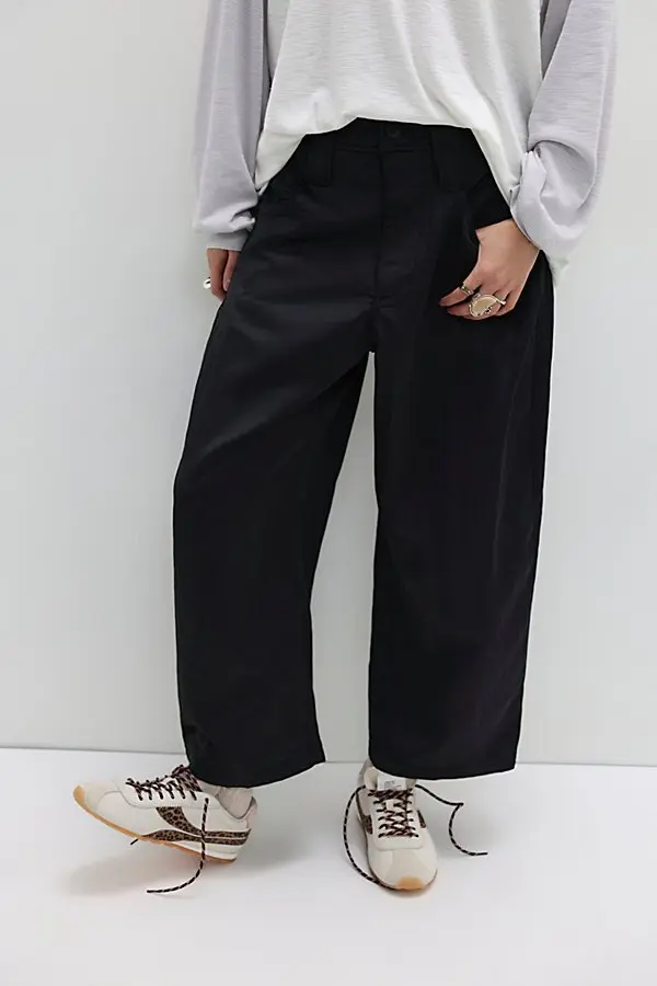 Free People Satin Boyfriend Trousers