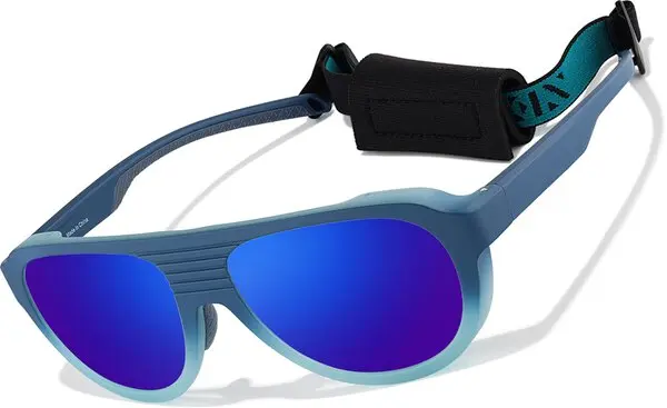 Zenni Aviator Glasses W/ Strap Plastic Full Rim Frame - Blue