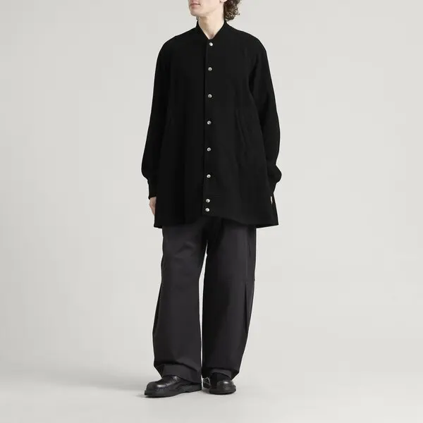 Comme Des Garçons Wool Nylon Asymmetric Long Bomber Jacket Ja