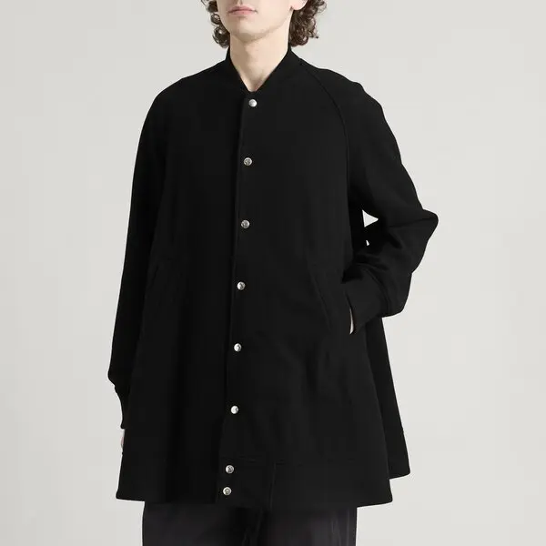 Comme Des Garçons Wool Nylon Asymmetric Long Bomber Jacket Ja