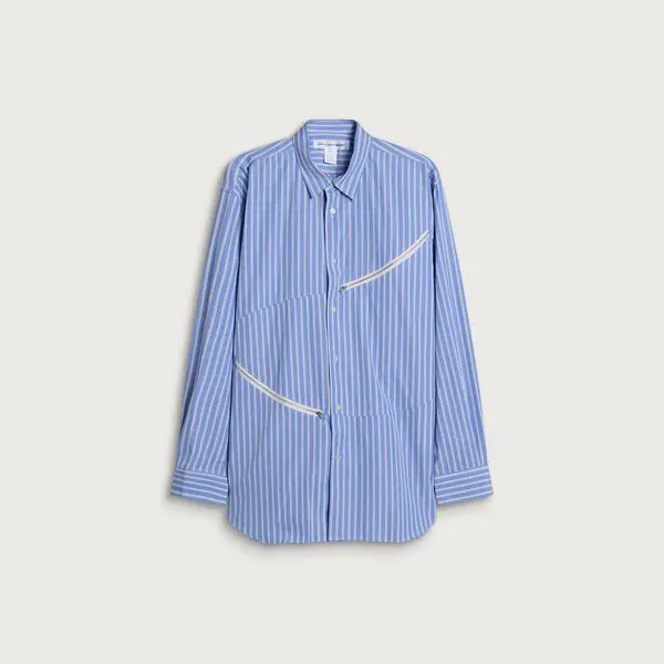Comme Des Garçons Zipped Cotton Frill Shirt